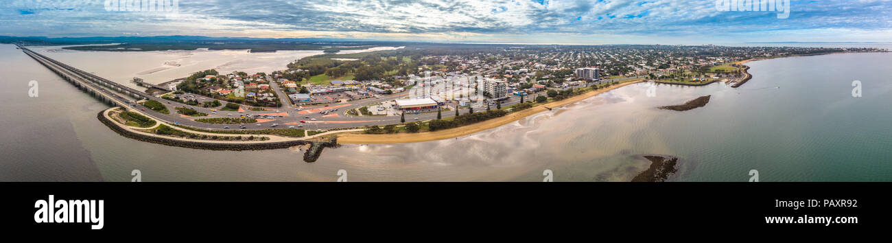 Aerial view of Ted Smout Memorial and Houghton Bridges, which cross the ...