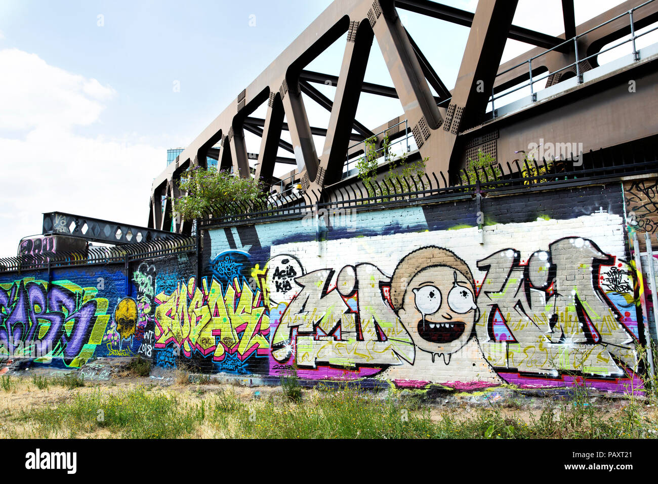 Graffiti under a bridge in East London Stock Photo - Alamy