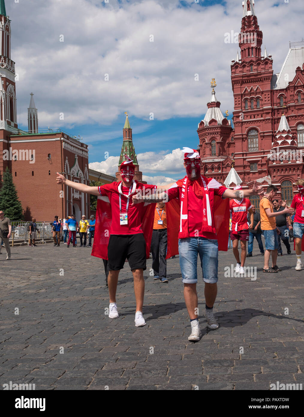 Football fans with different flags hi-res stock photography and images ...