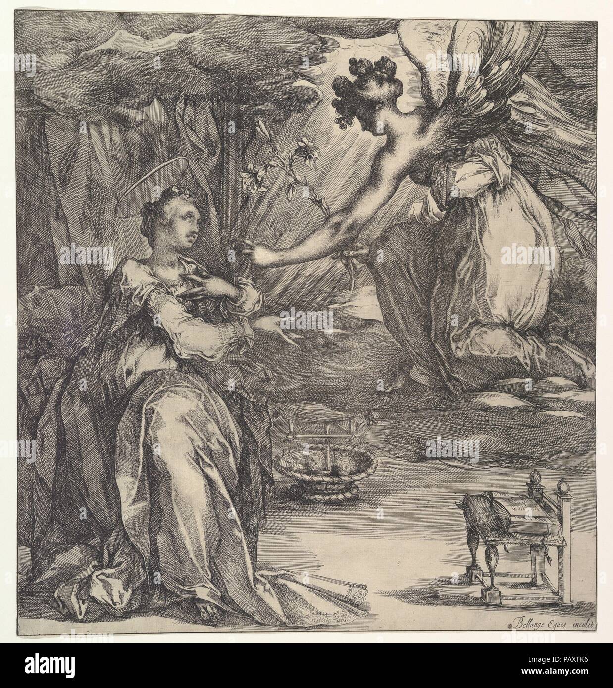 The Annunciation. Artist: Jacques Bellange (French, Bassigny (?) ca ...