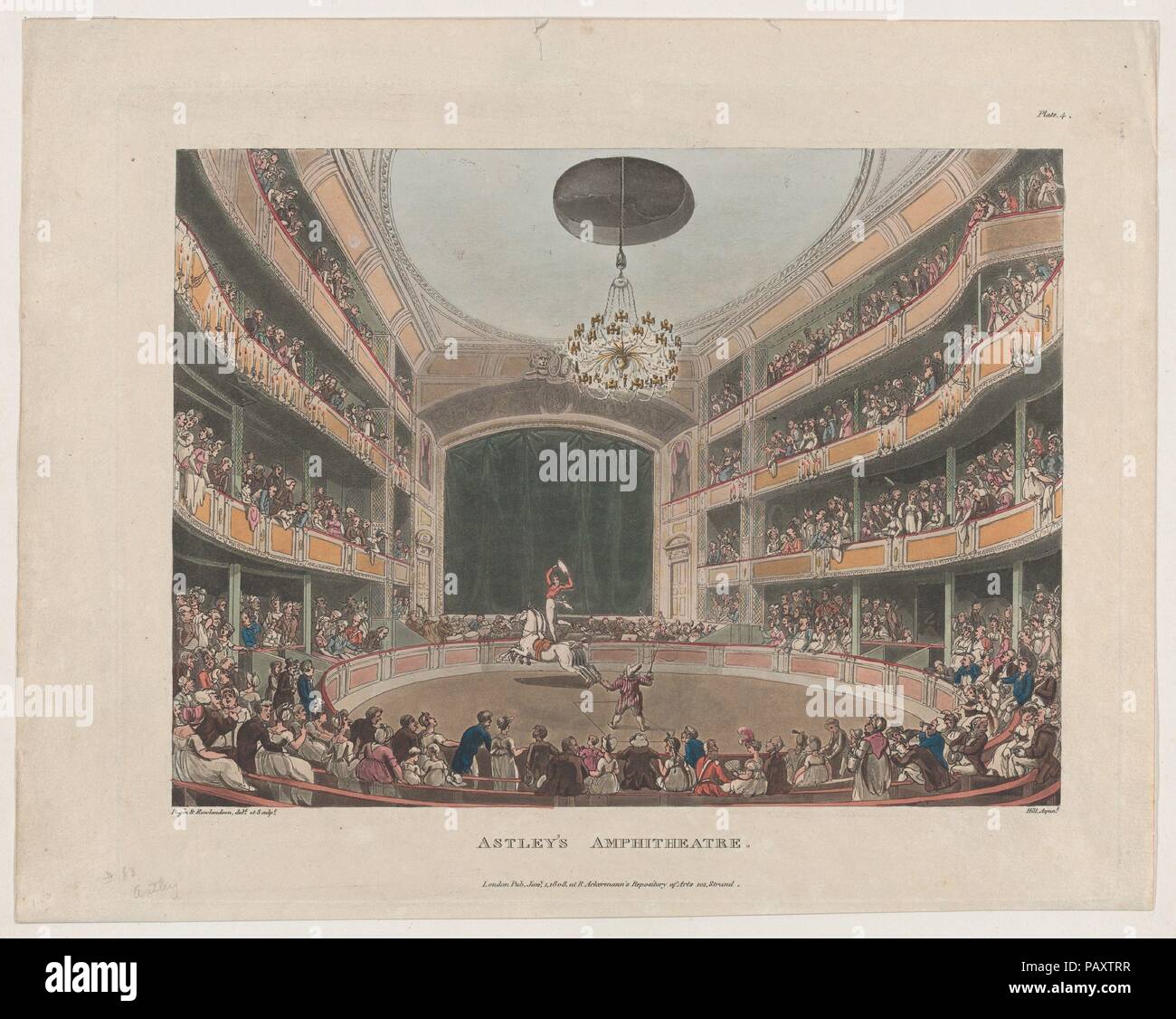 Astley's Amphitheatre. Artist: Designed and etched by Thomas Rowlandson ...