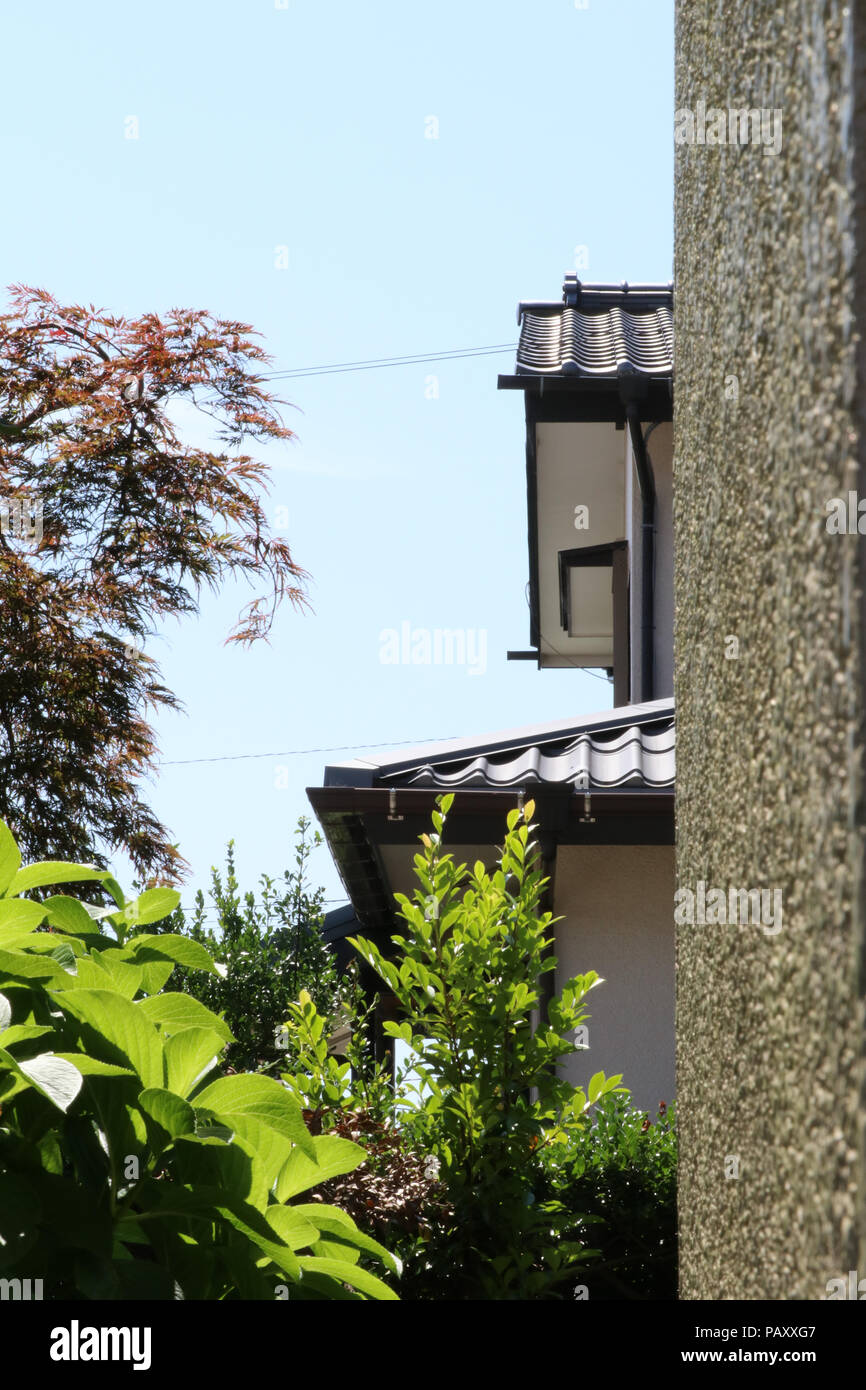 Traditional Japanese house in the suburbs of Ichihara, a satellite city ...