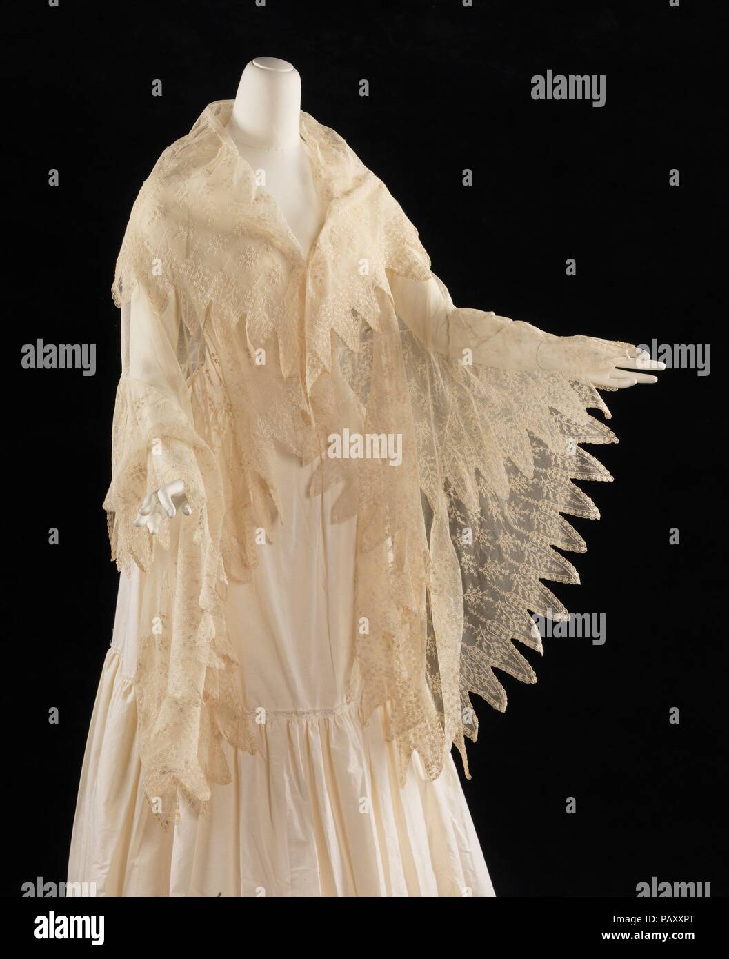 Evening shawl. Culture: American. Date: 1830-40. The pointed edges and ...