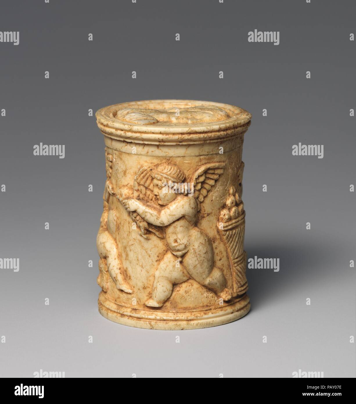 Ivory pyxis (box with lid). Culture: Roman. Dimensions: H.: 2 in. (5.1 ...