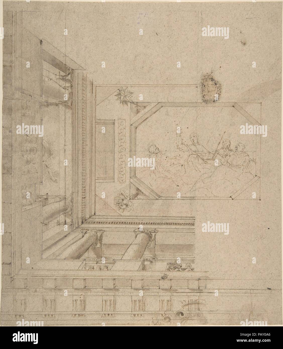 Architectural Elevation, Part of a Ceiling and Balustrade. Artist ...
