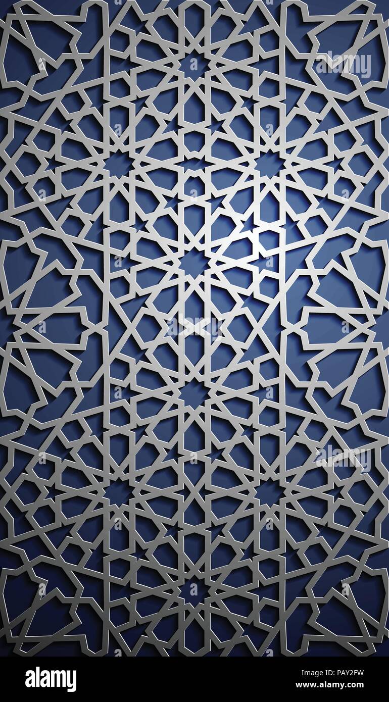 Islamic ornament vector , persian motiff . 3d ramadan islamic round ...