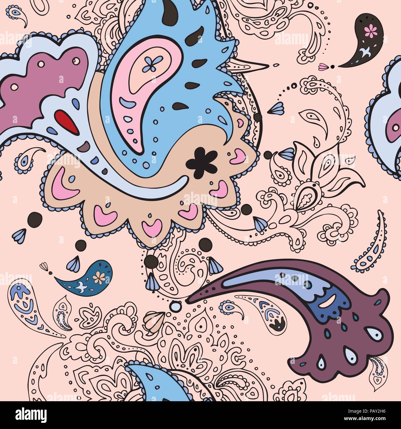 Paisley. Hand Drawn Boho ornament Stock Vector Image & Art - Alamy