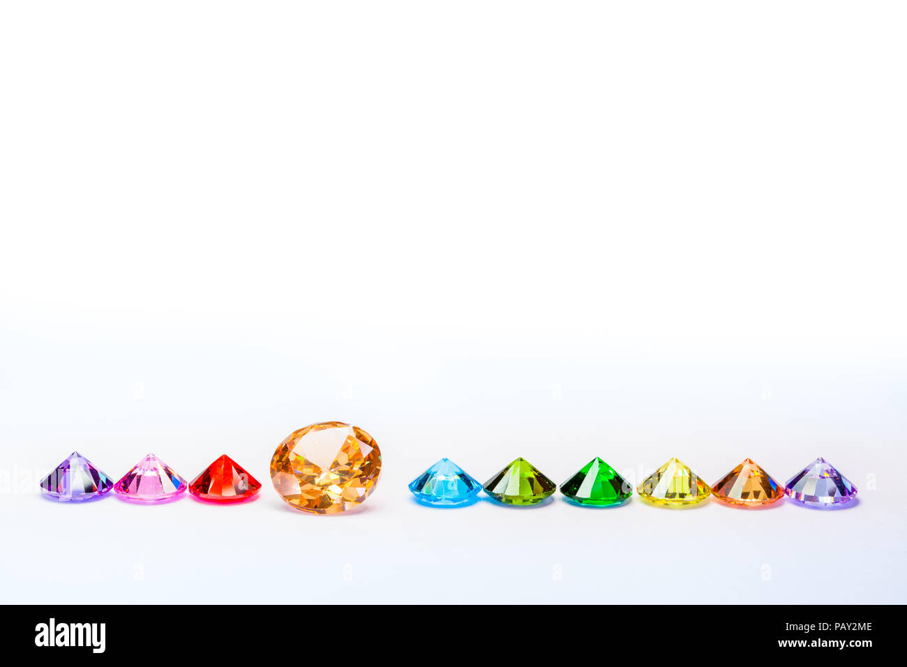 colorful diamonds in white background with copy space Stock Photo - Alamy