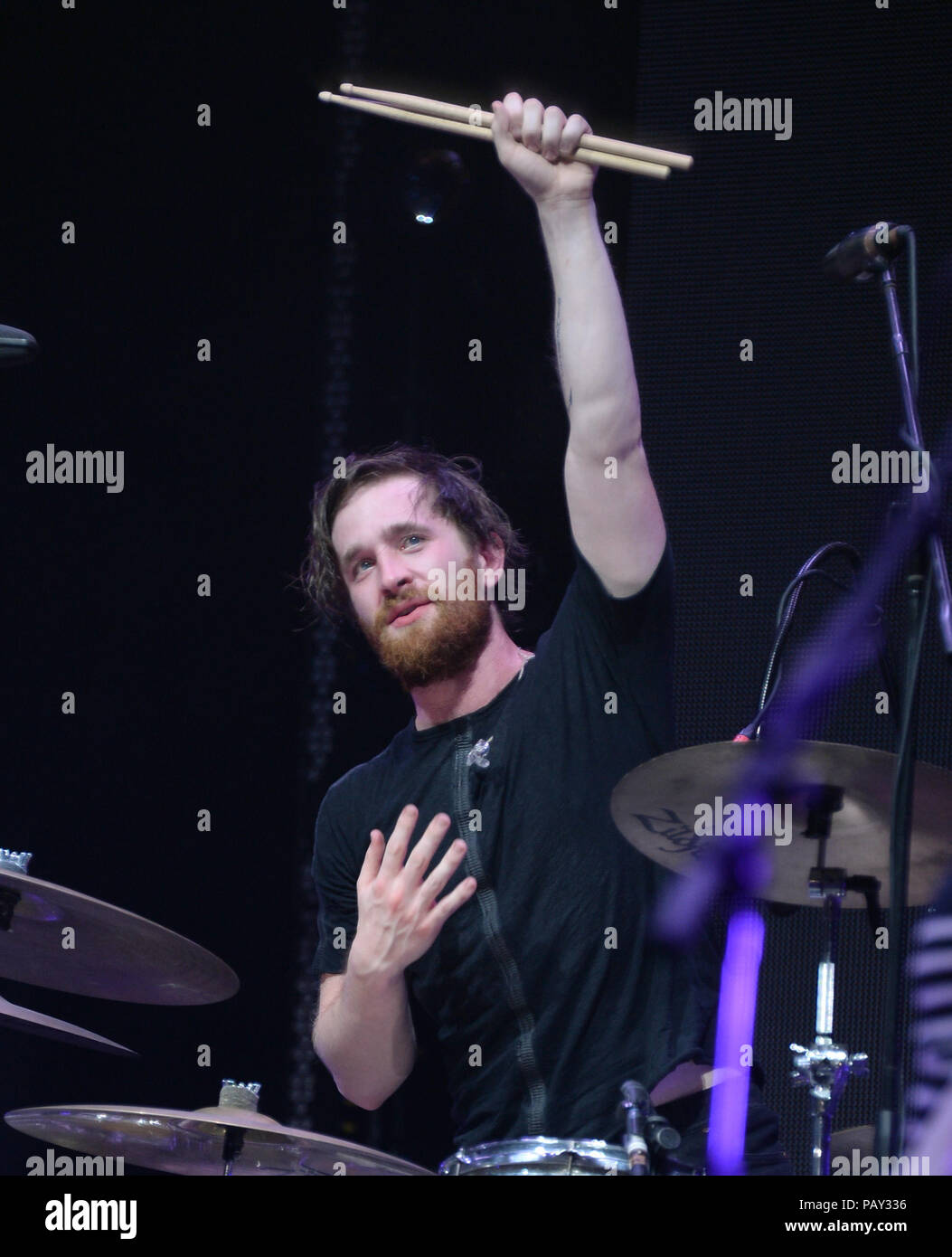 Bassist ben mckee and drummer daniel platzman hi-res stock photography ...