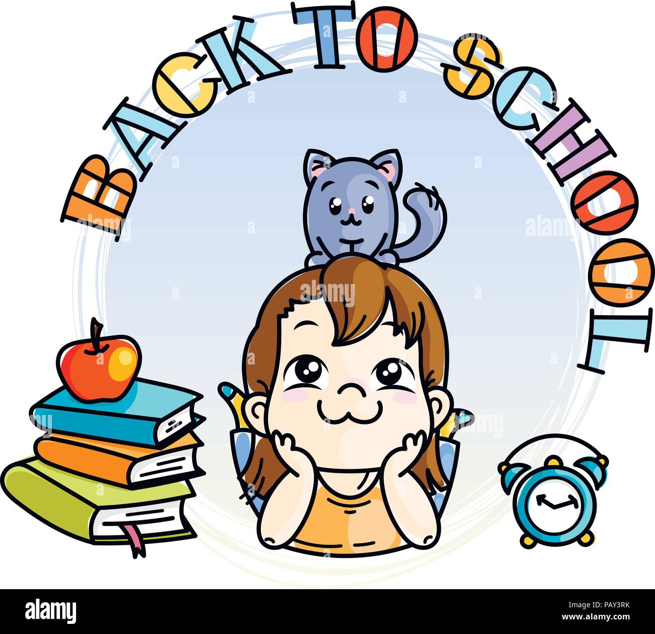 Welcome back to school. Cute school kid ready to education. Vector ...