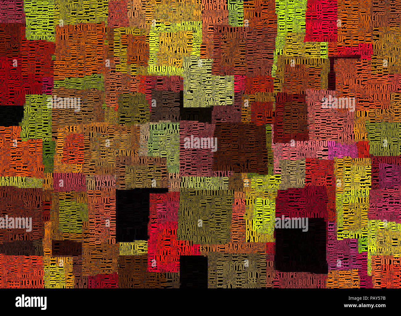 Square abstraction. Words Stock Photo - Alamy