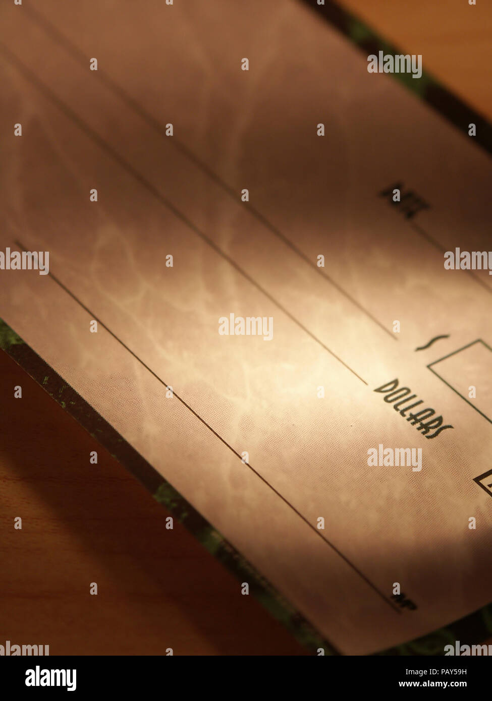 Blank american check cheque hi-res stock photography and images - Alamy