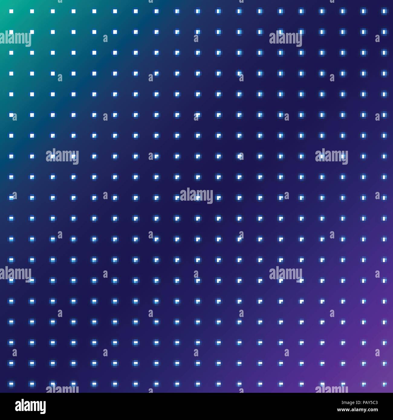 Abstract dots glowing radial pattern on blue space background. Vector ...