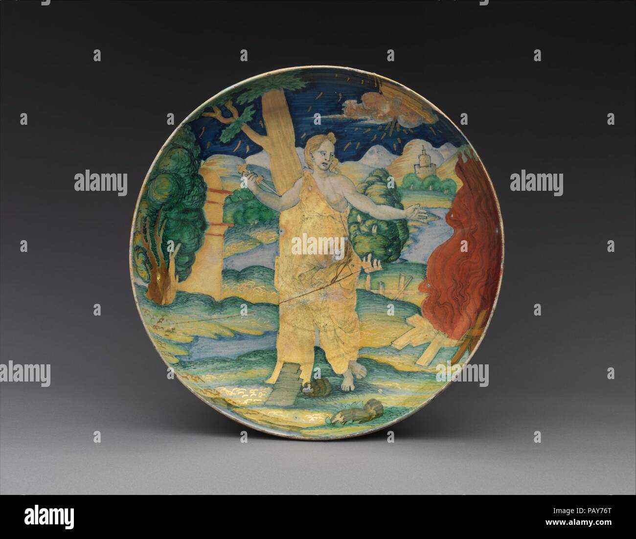 Figure of dido taken from an engraving by marcantonio raimondi hi-res ...