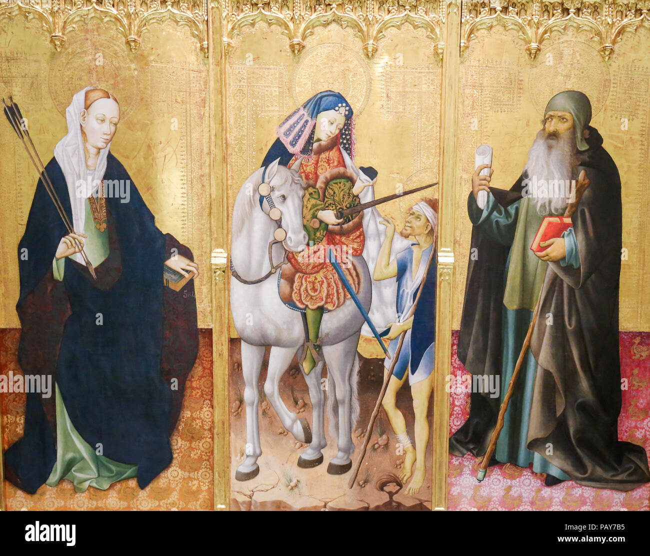 Valencia, Spain - June 15, 2018: Medieval Retable depicting Christian ...