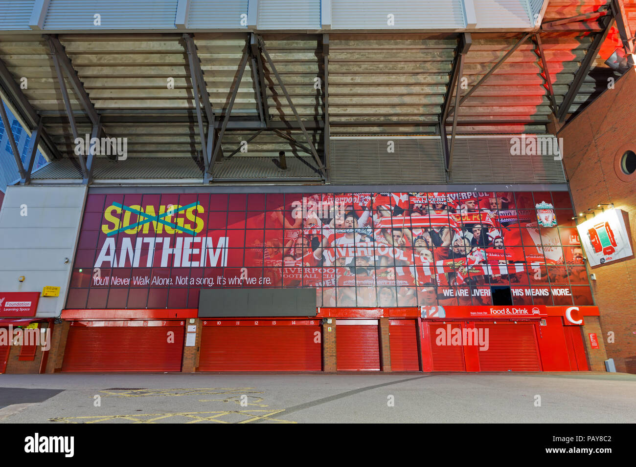 Closed ticket office and new giant window banner for 2018-2019 season ...