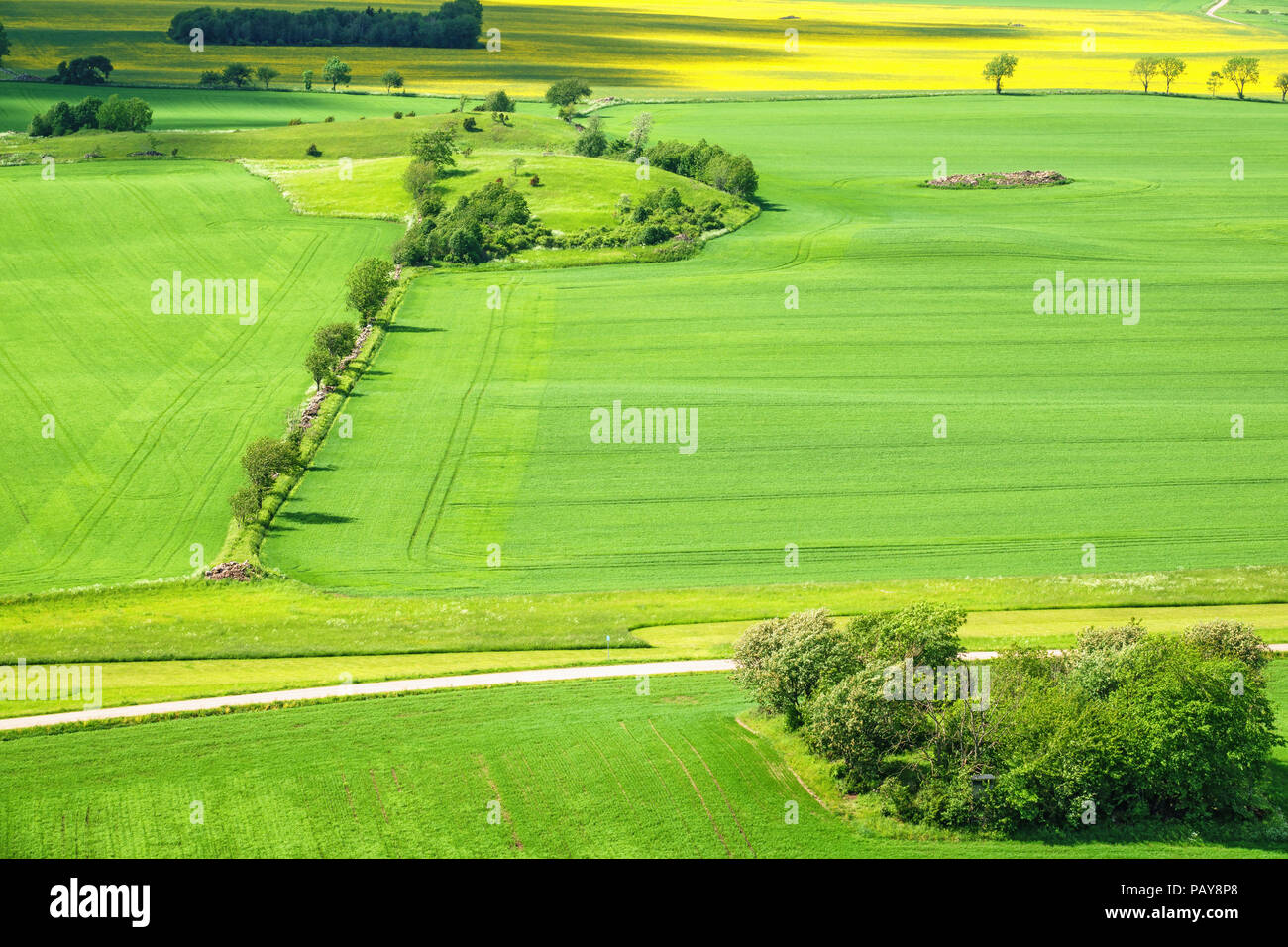 Aerial view at a rural countryside landscape Stock Photo - Alamy