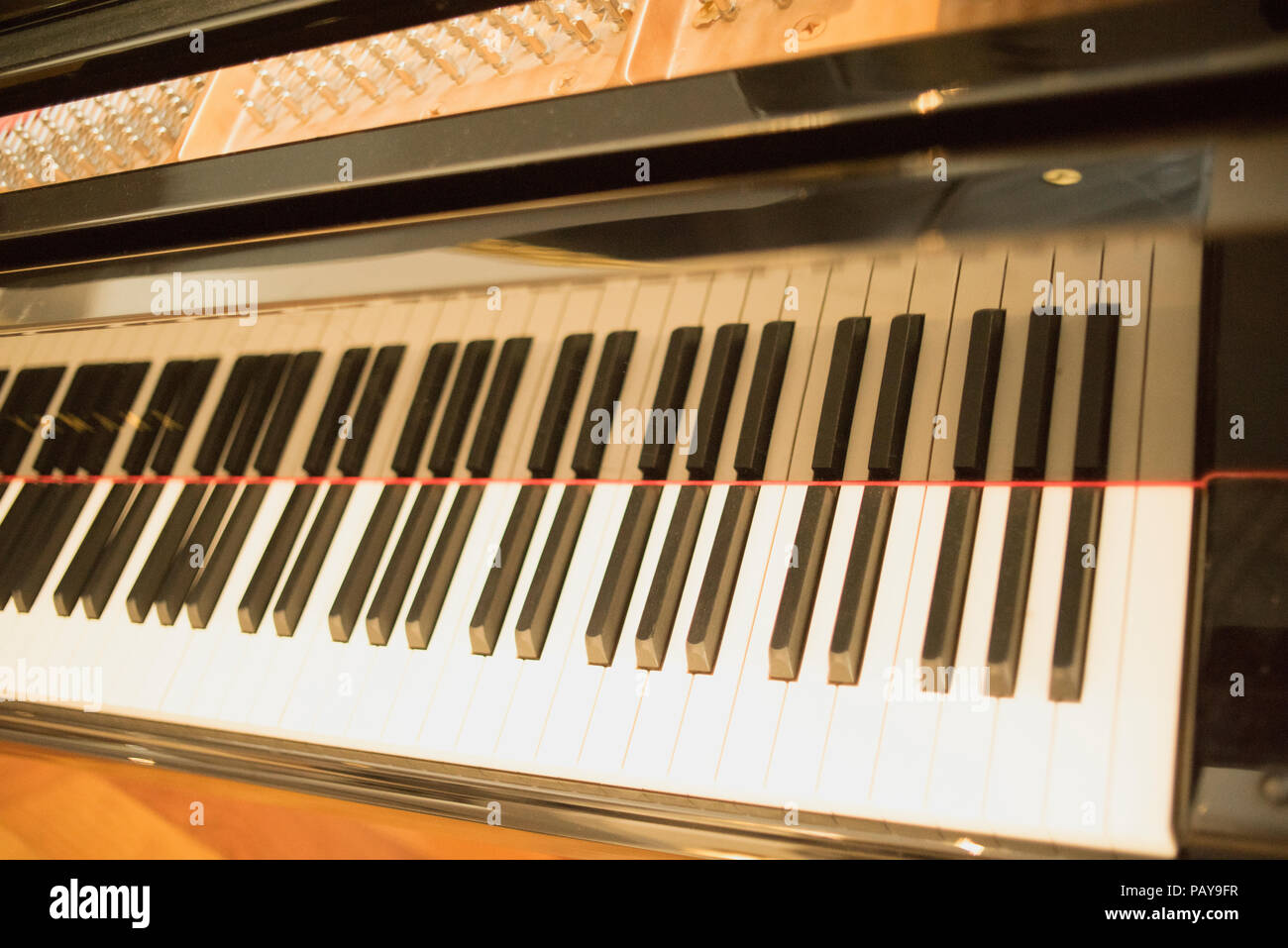 Concert hall grand piano keyboard keys ready for classical music ...