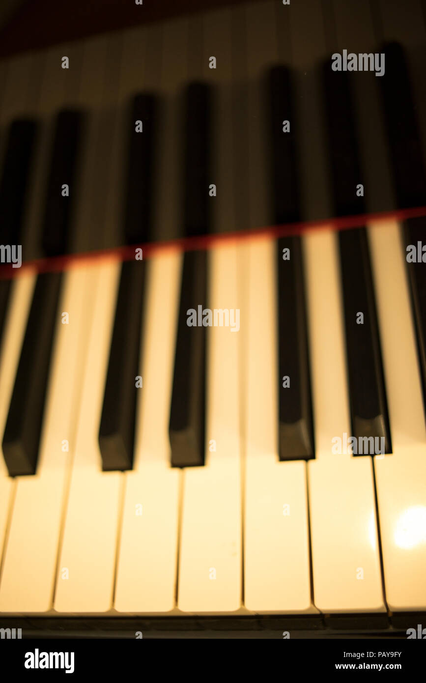 Concert hall grand piano keyboard keys ready for classical music ...