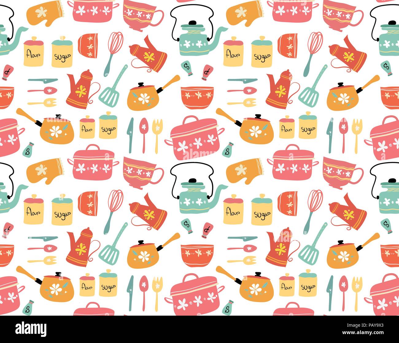 Vintage kitchen wallpaper Stock Vector Images - Alamy