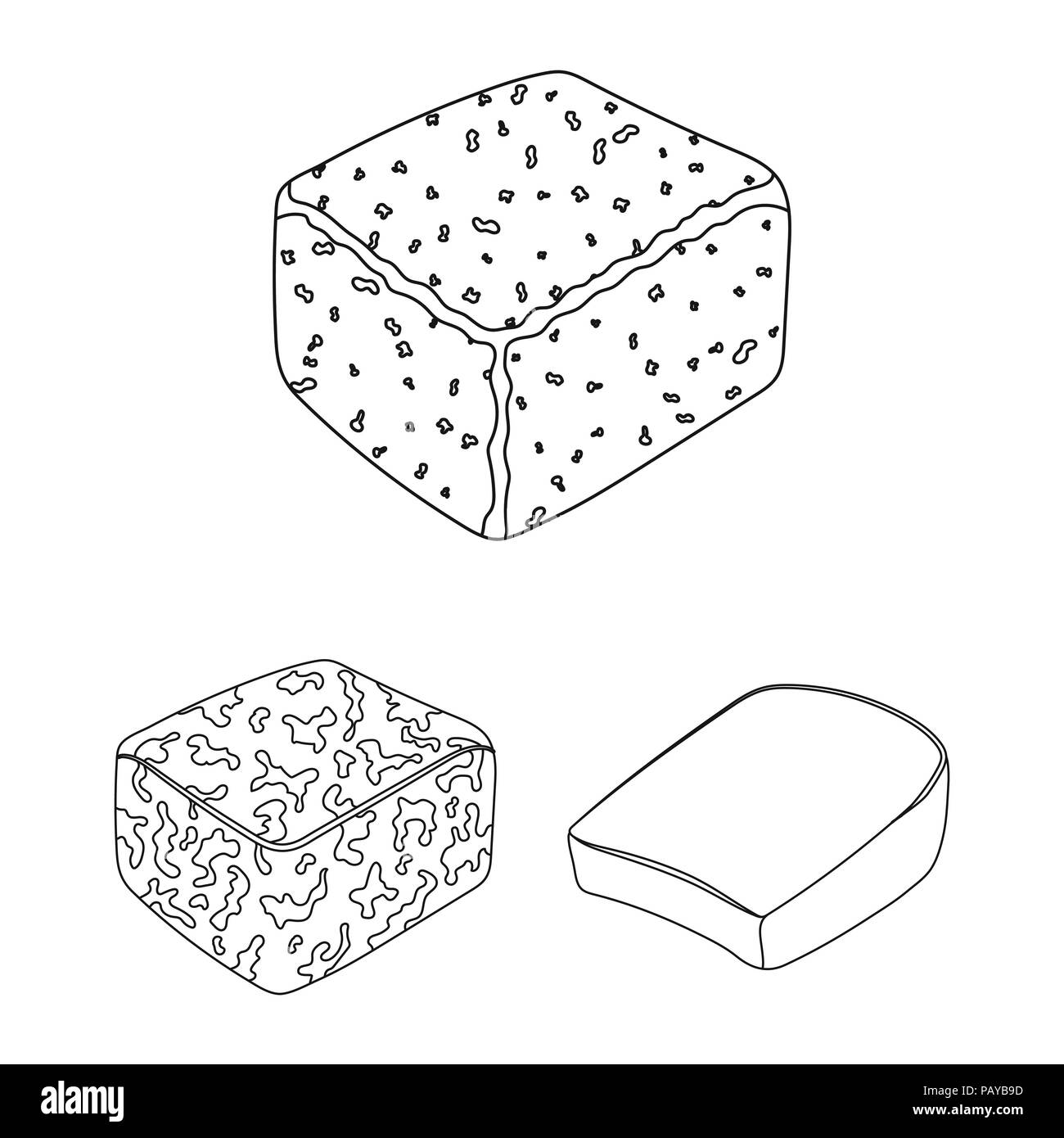 Different kind of cheese outline icons in set collection for design ...