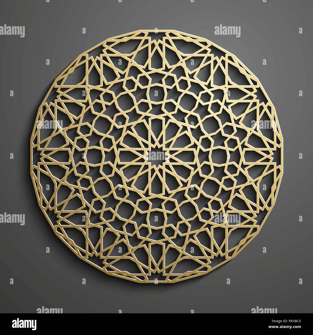 Islamic ornament vector , persian motiff . 3d ramadan islamic round ...