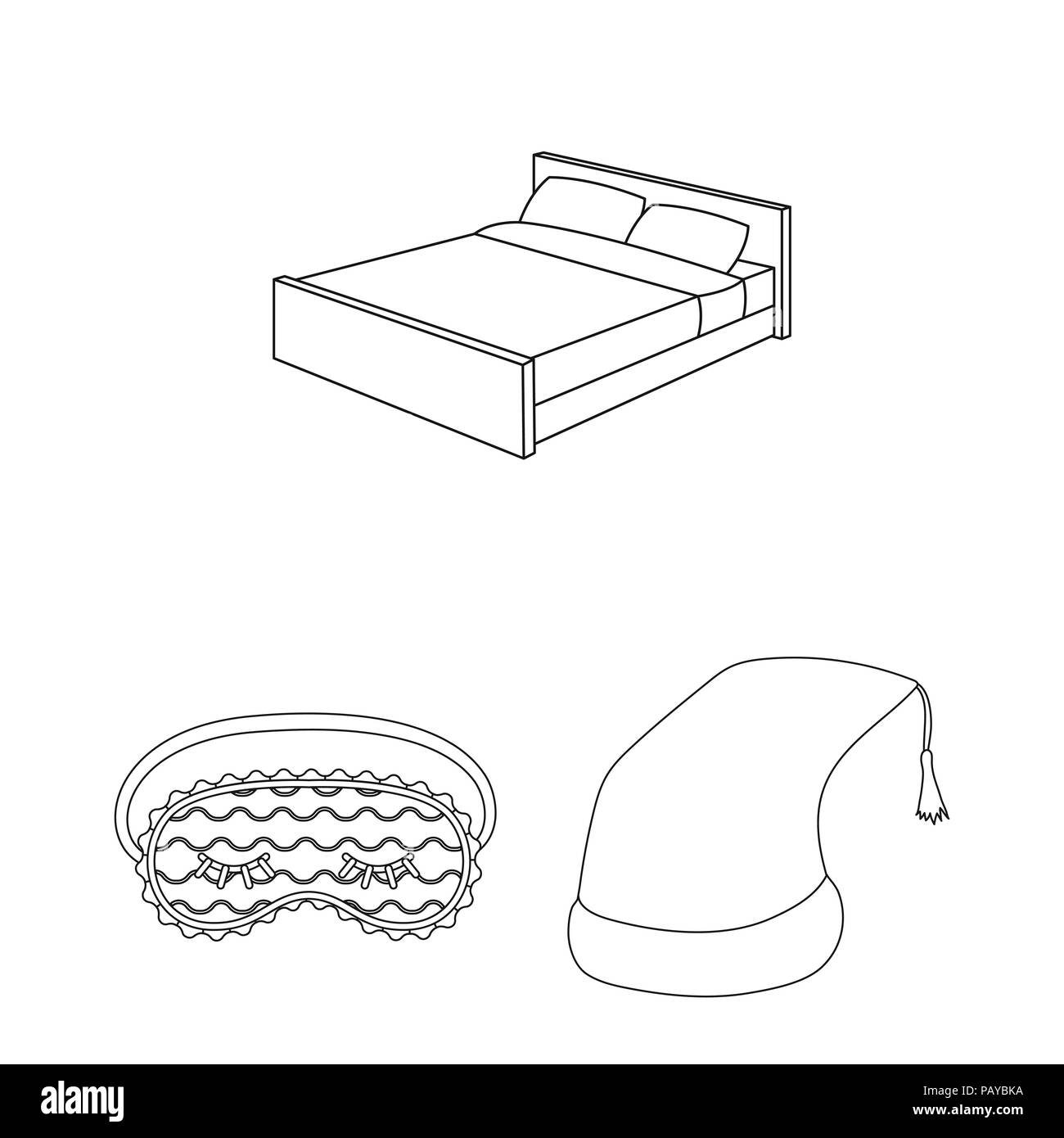 Rest and sleep outline icons in set collection for design. Accessories ...