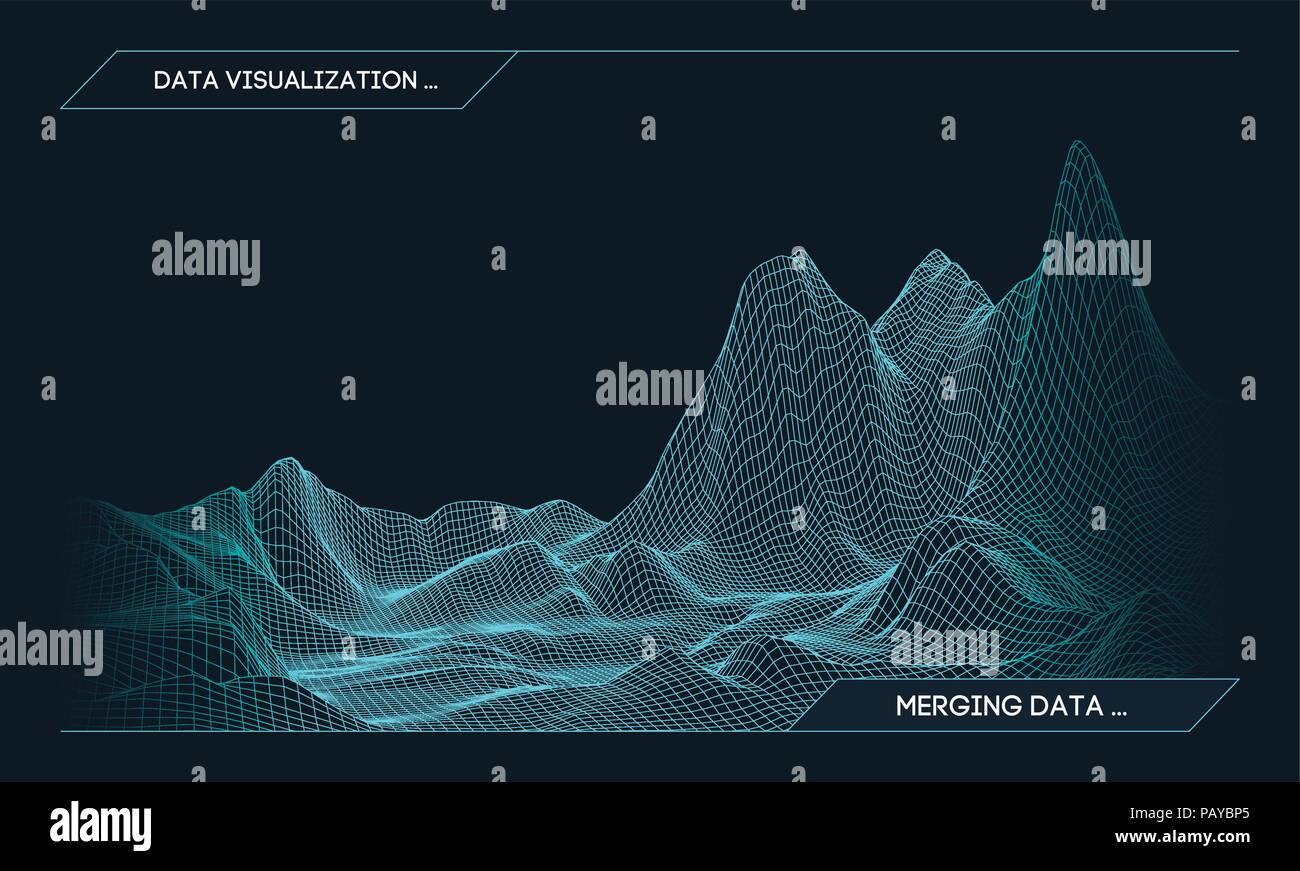 Abstract vector wireframe landscape background. Cyberspace grid. 3d ...