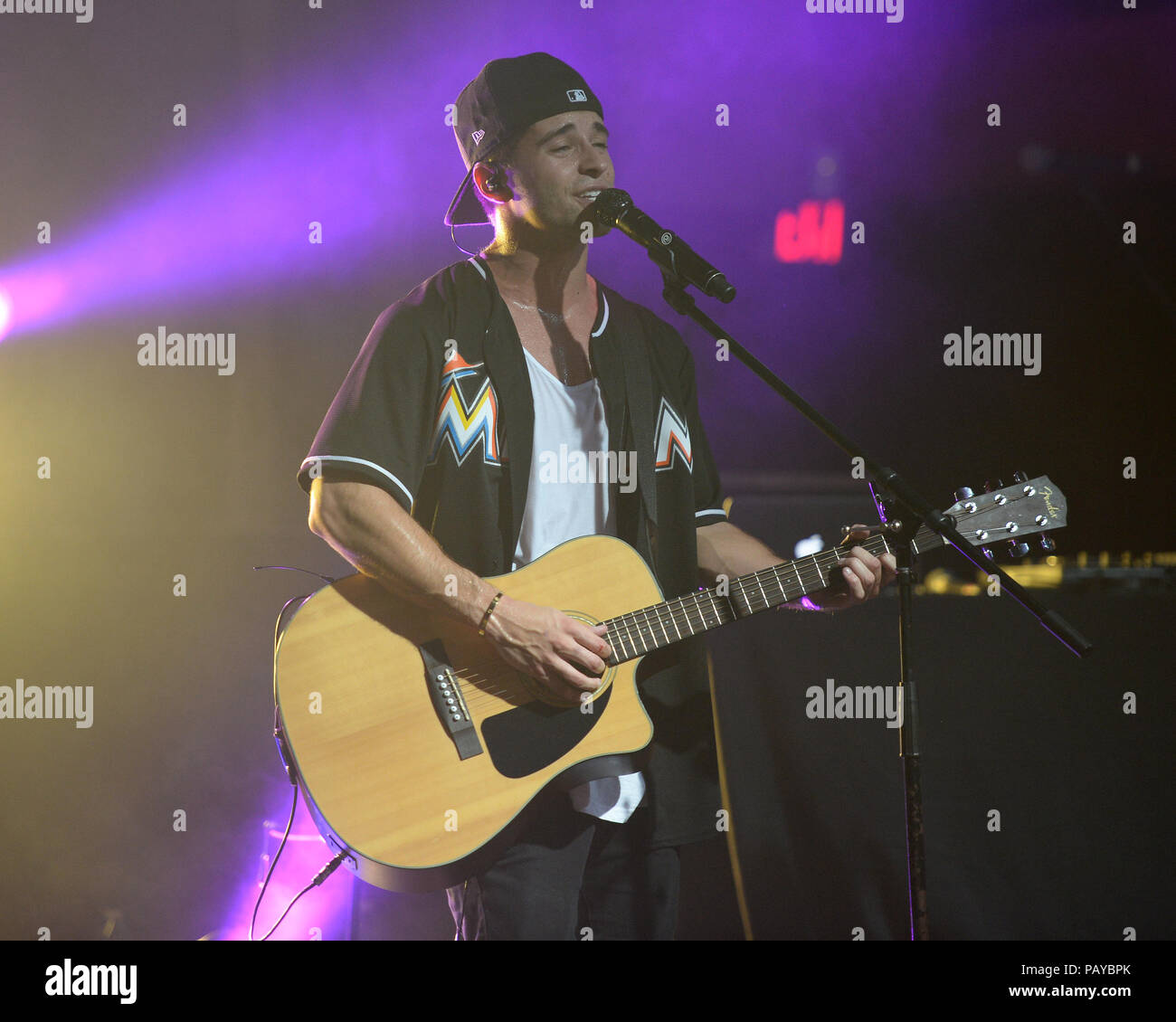 FORT LAUDERDALE FL - JULY 25: Singer Jake Miller poses for a performs ...