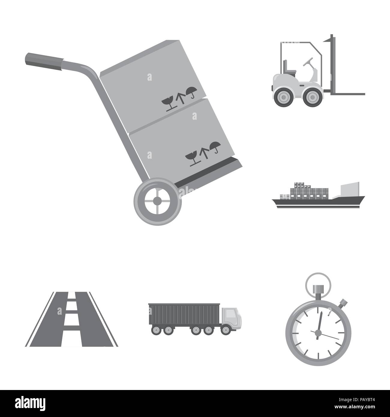 Logistics service monochrome icons in set collection for design ...