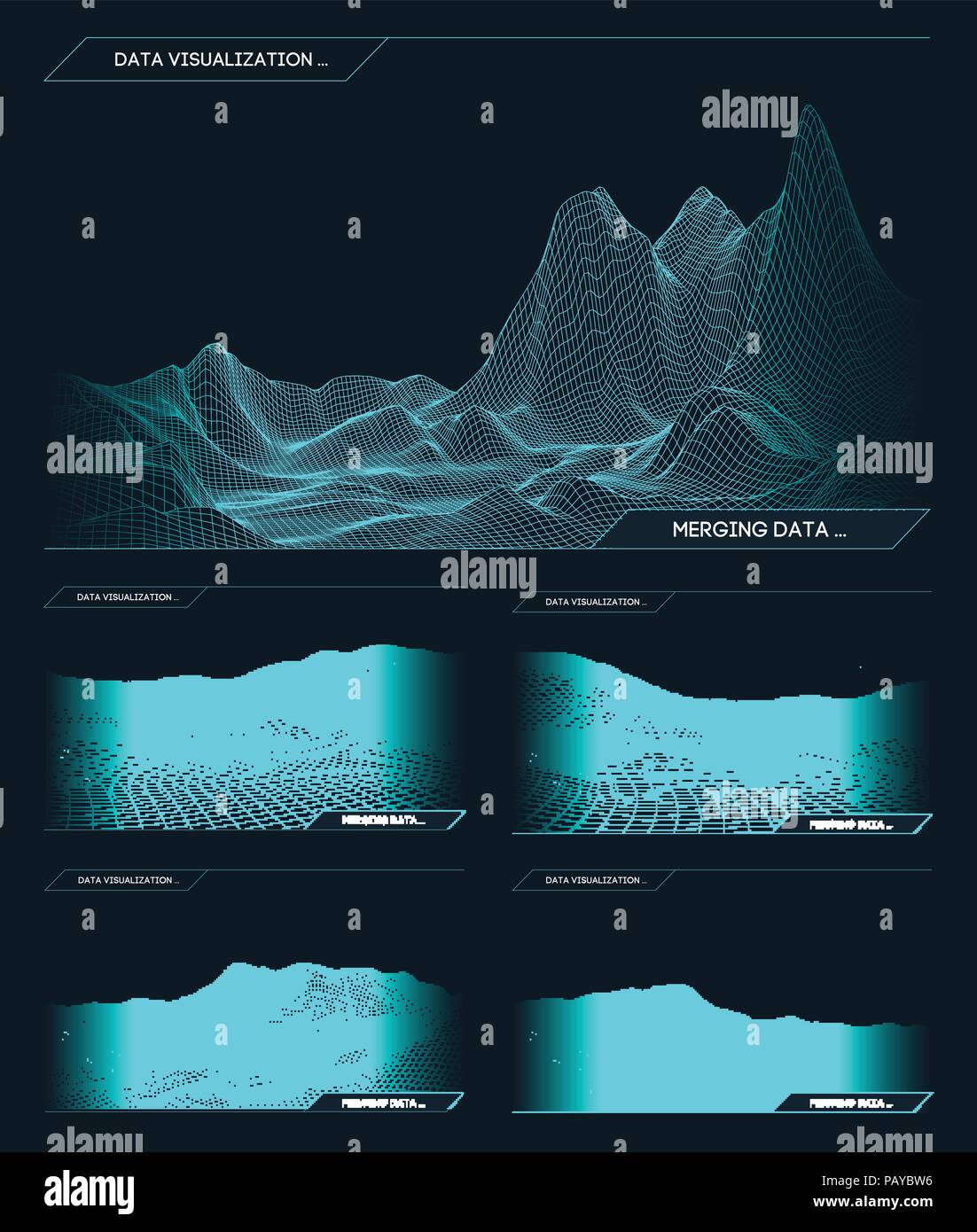 Abstract vector wireframe landscape background. Cyberspace grid. 3d ...