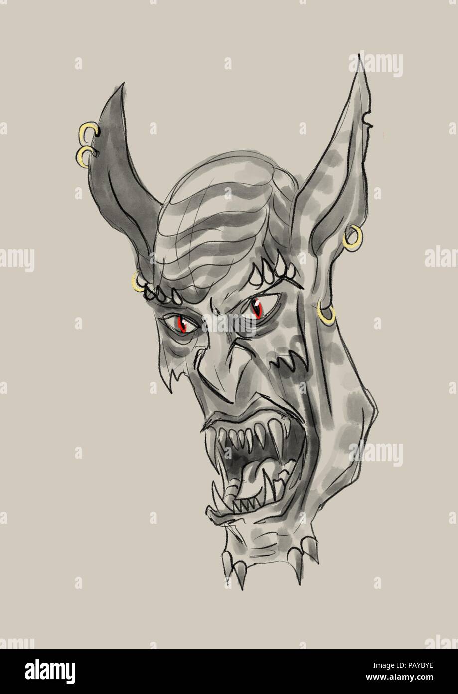 vampire face illustration Stock Photo - Alamy
