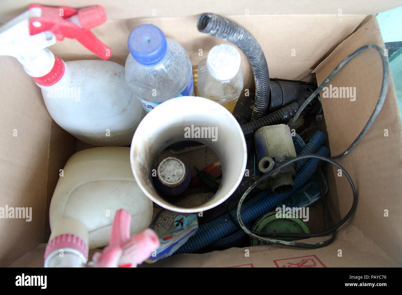 Used plastic material. Plastic pollution crisis Stock Photo - Alamy