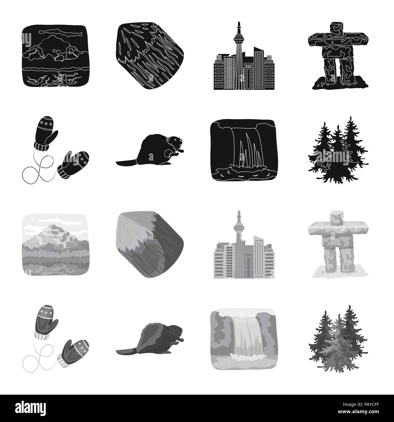 Stone tower mountain lake Stock Vector Images - Alamy