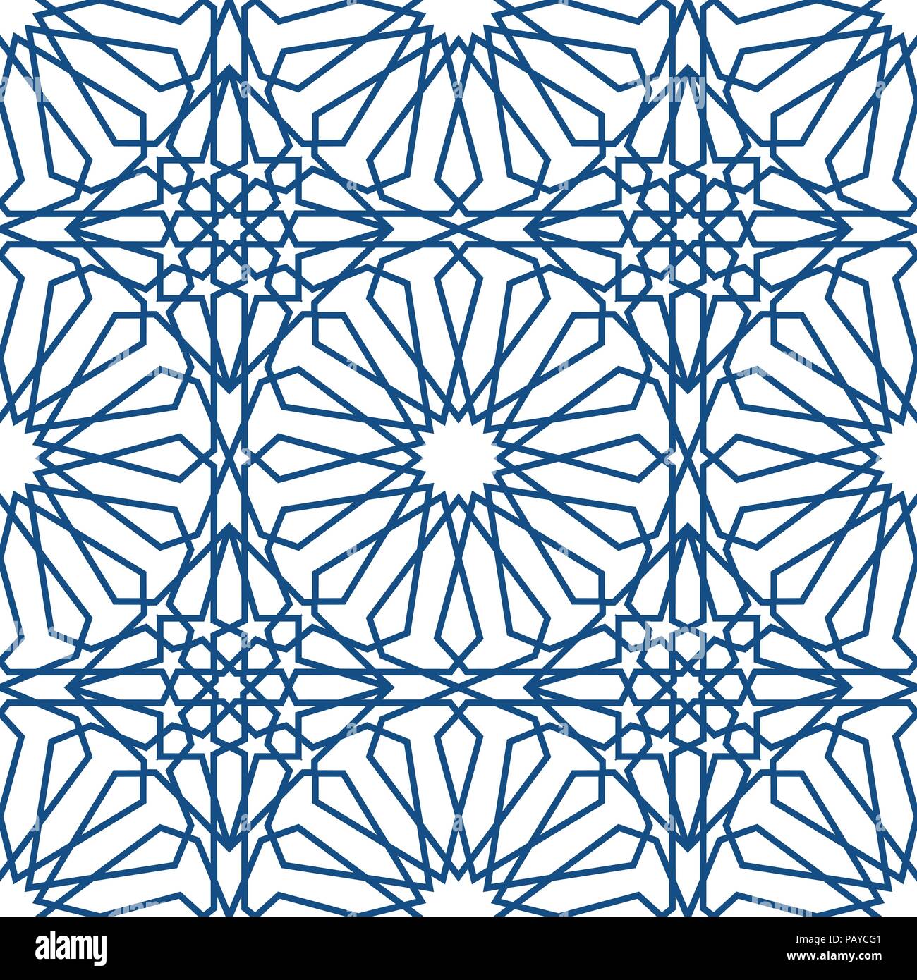 Blue islamic pattern . Seamless arabic geometric pattern, east ornament ...