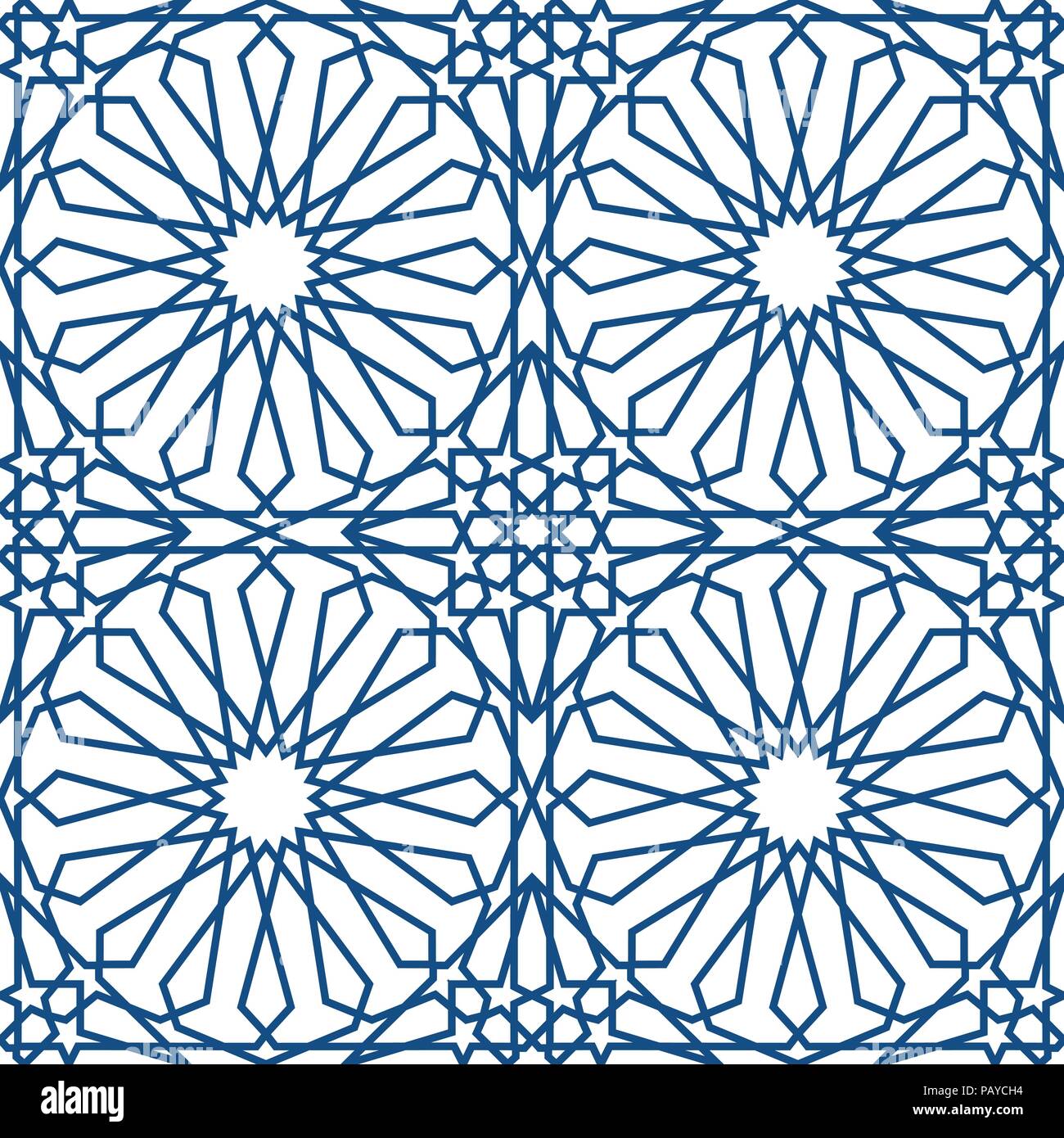 Blue islamic pattern . Seamless arabic geometric pattern, east ornament ...