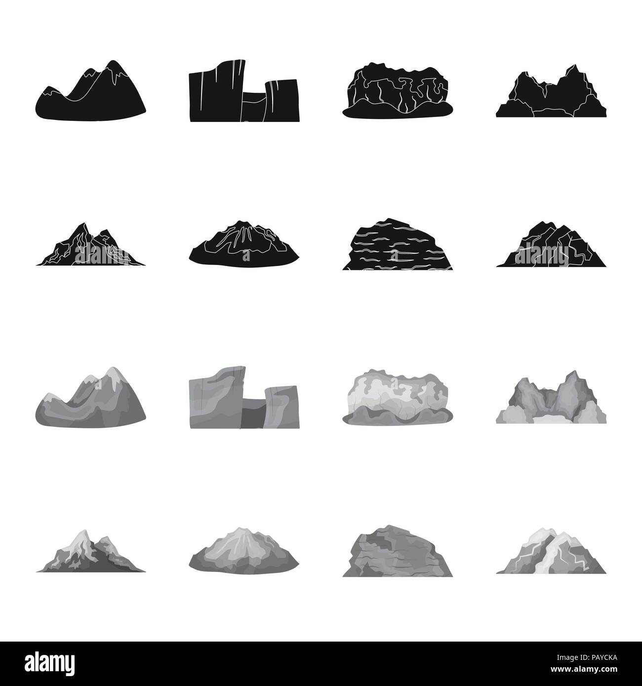 Mountains in the desert, a snowy peak, an island with a glacier, a snow ...