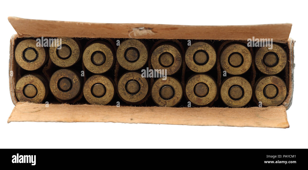 Box of 9mm Parabellum cartridges for the P08 Parabellum 'Luger' pistol ...