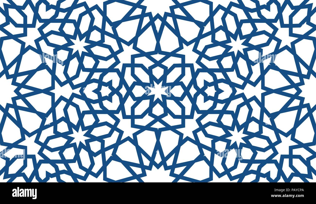 Blue islamic pattern . Seamless arabic geometric pattern, east ornament ...