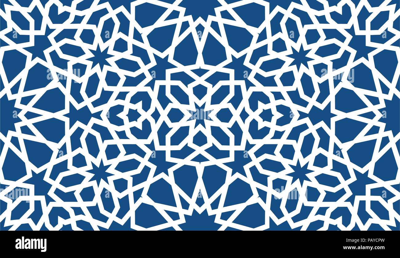 Blue islamic pattern . Seamless arabic geometric pattern, east ornament ...