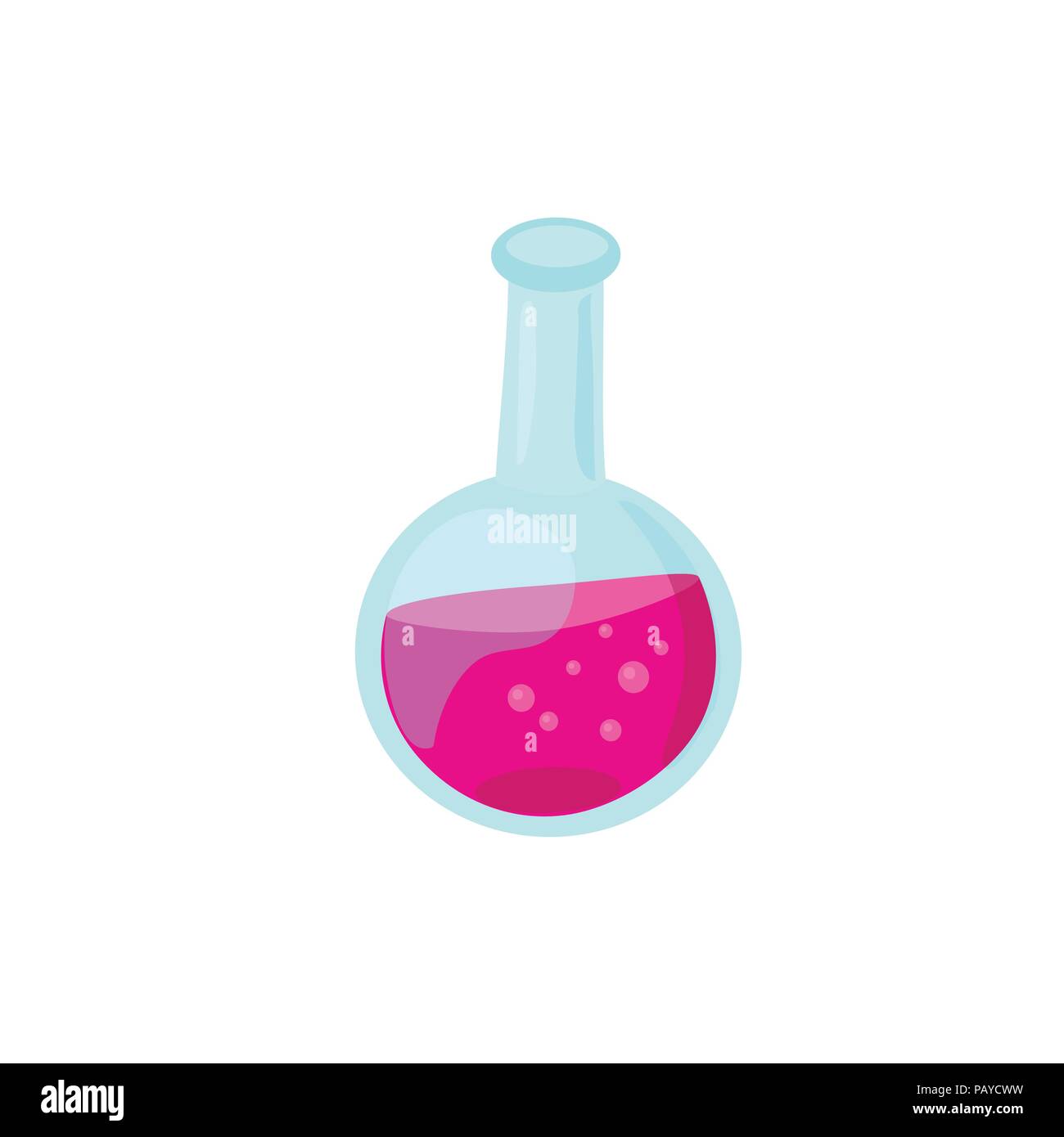 Hand drawn flask isolated on white background. Glass beaker vector ...