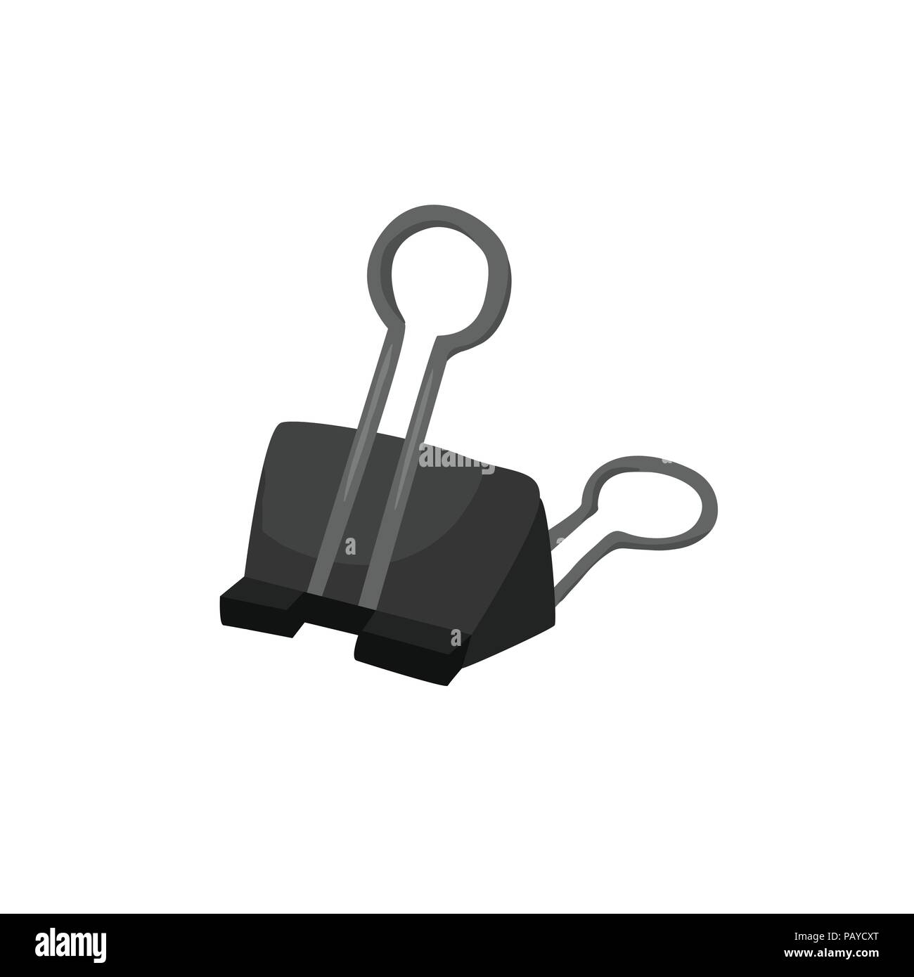 Hand drawn paperclip isolated on white background. Document binder ...