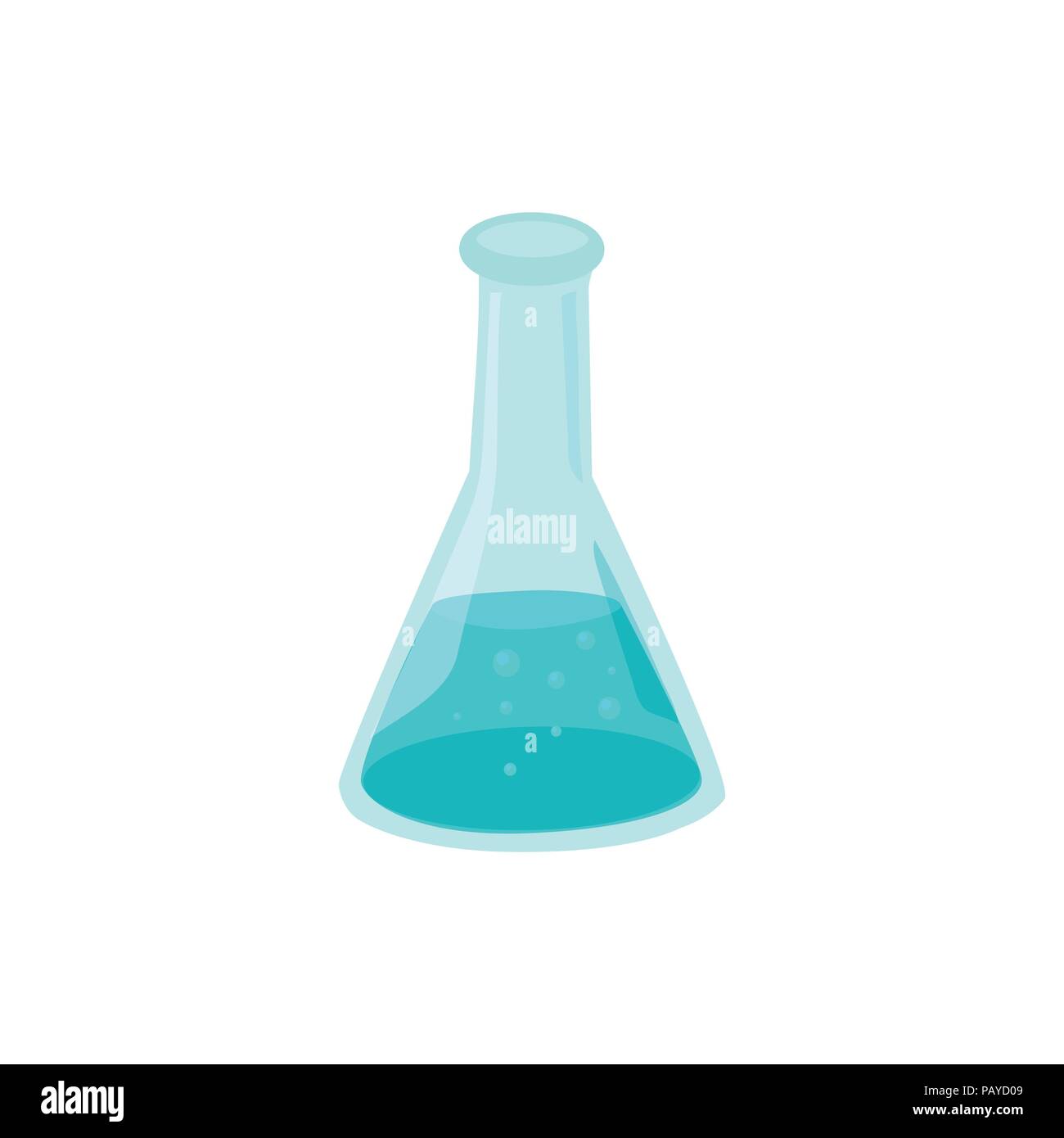 Hand drawn flask isolated on white background. Glass beaker vector ...