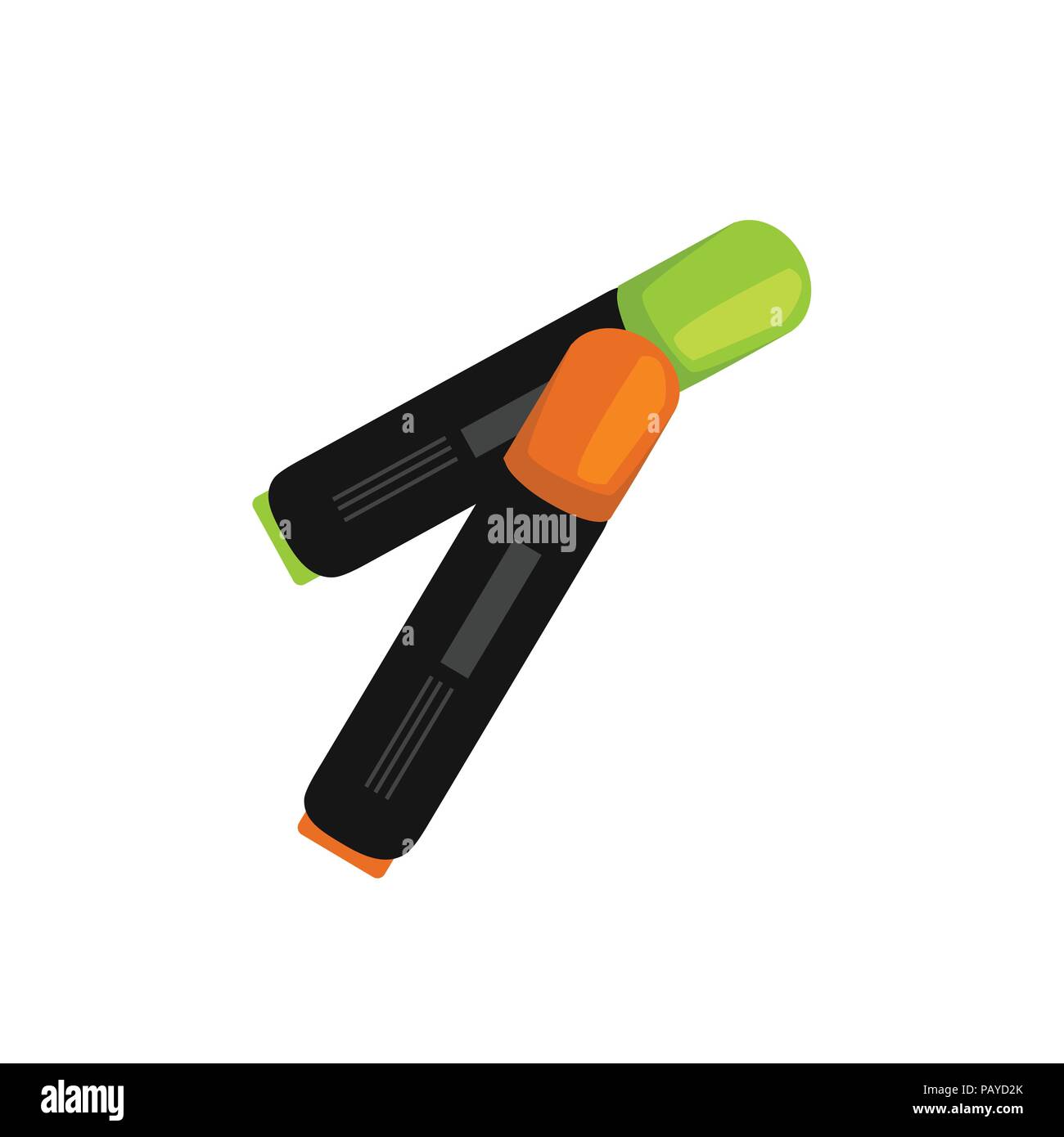 Hand drawn markers isolated on white background. Vector illustration ...