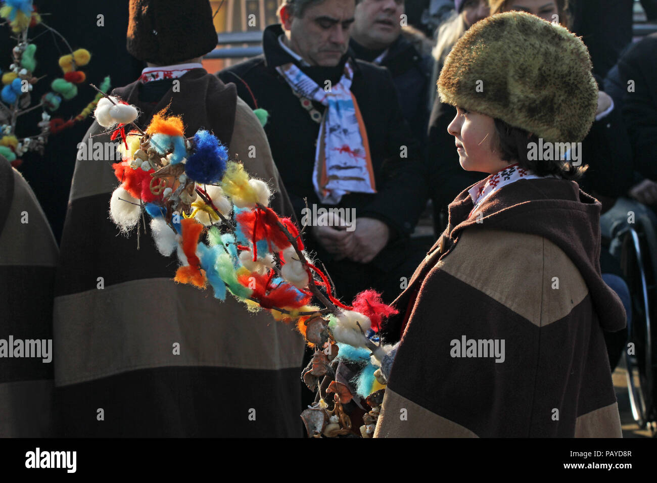 Survakari with traditional costumes performs ritual lightly pats the ...