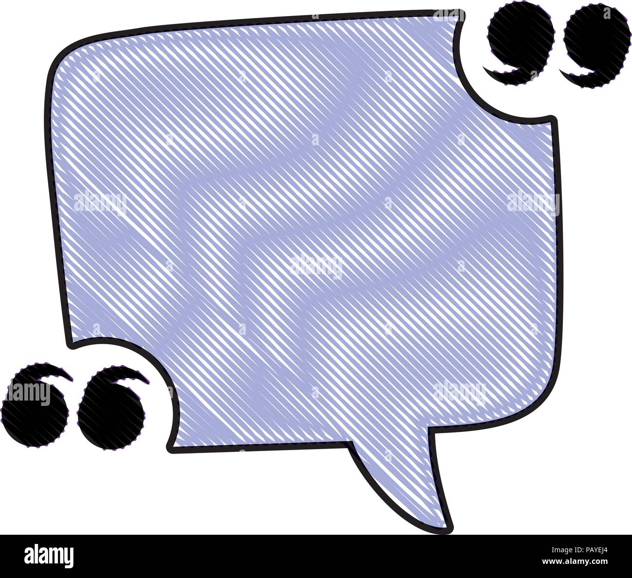 square speech bubble and quotation marks over white background, vector ...