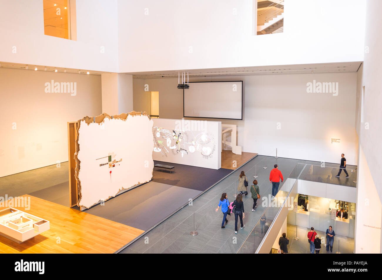 NEW YORK, USA - OCT 8, 2015: Interior of the Museum of Modern Art (MoMA ...