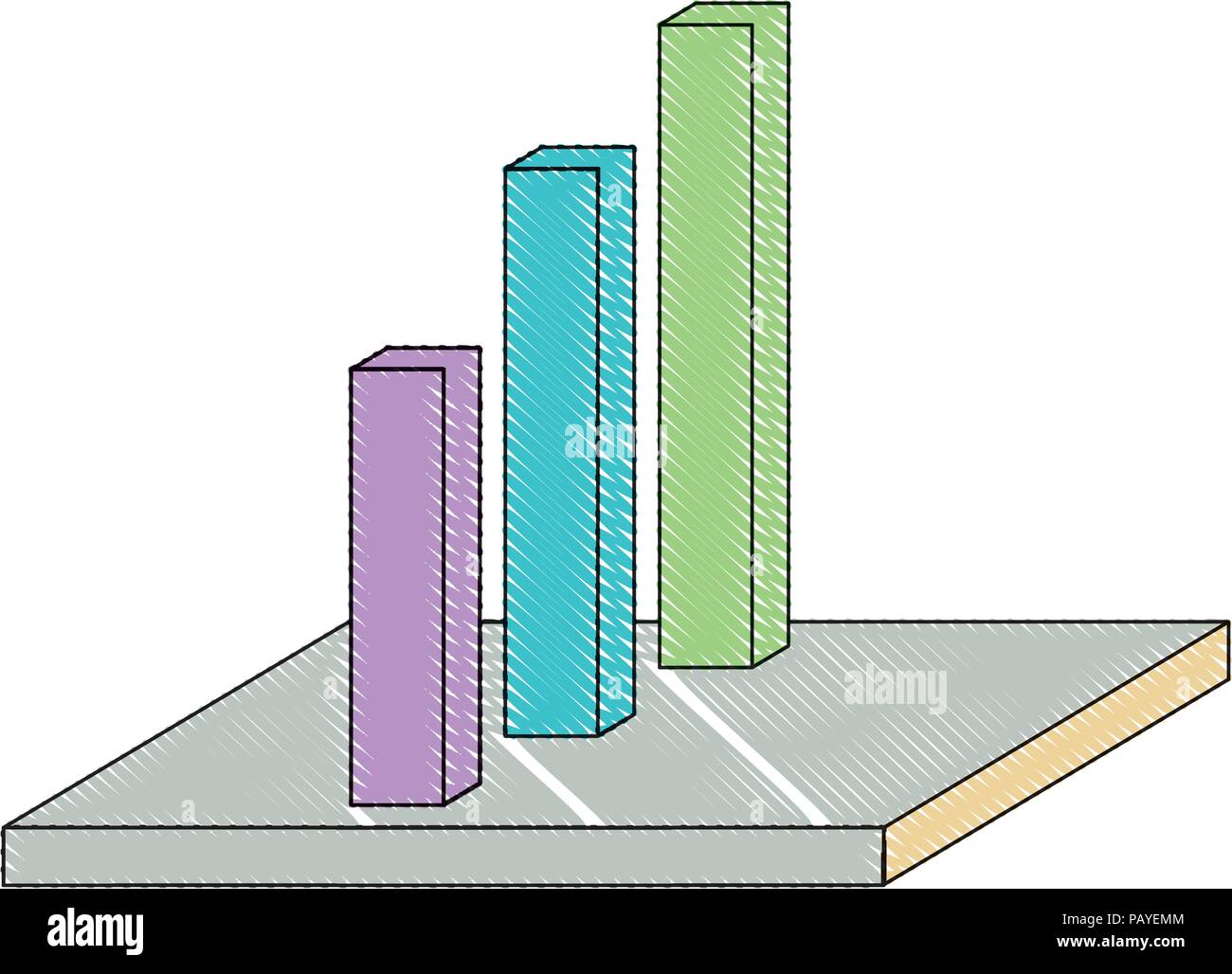 bar chart icon over white background, vector illustration Stock Vector ...