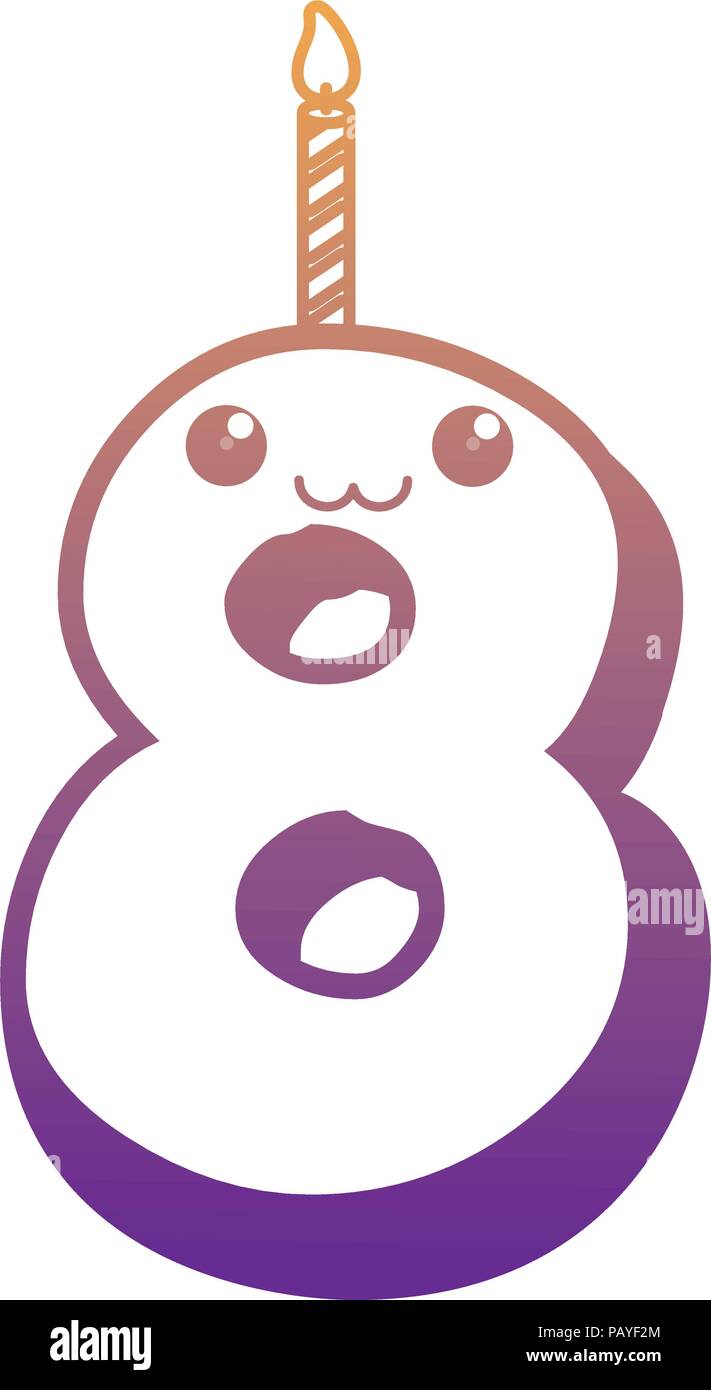 cute birthday number eight icon over white background, vector ...