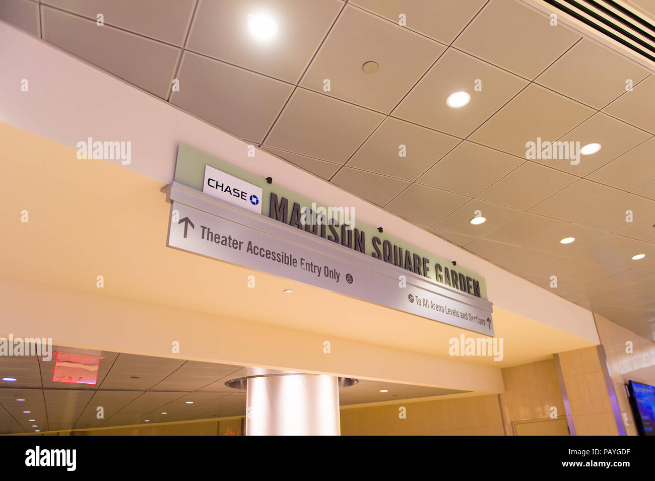 NEW YORK, USA - OCT 8, 2015: Interior of the Madison Square Garden, New ...